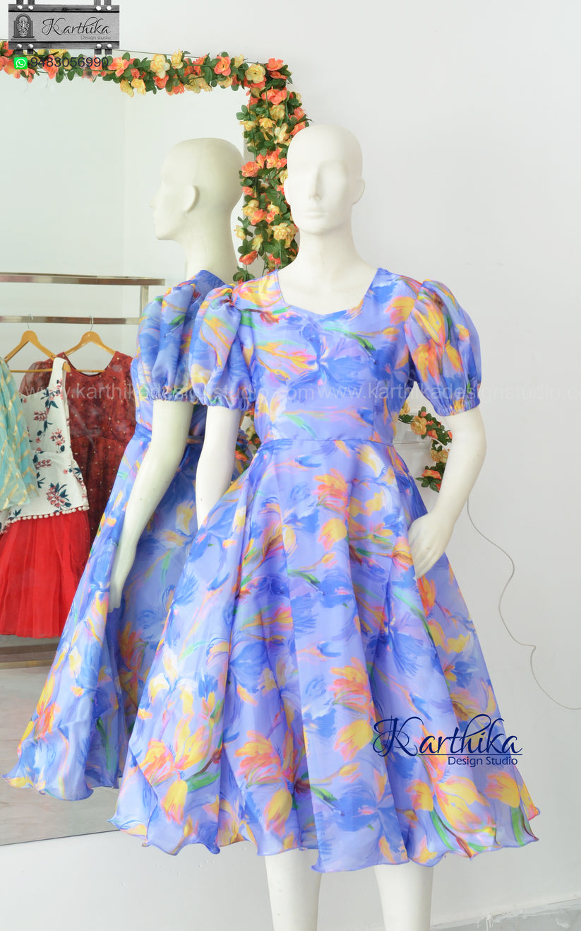 Glazed organza frock – karthika design studio